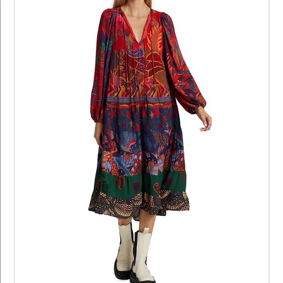FARM Rio | Dresses | Farm Rio Mixed Prints Tiered Tunic Dress | Poshmark